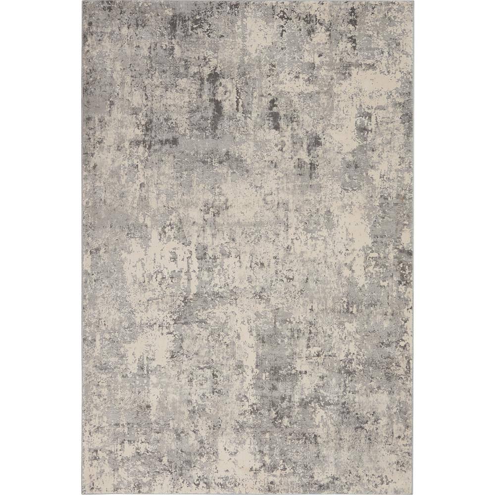 Nourison Rustic Textures Grey/Beige 6 ft. x 9 ft. Abstract Contemporary ...