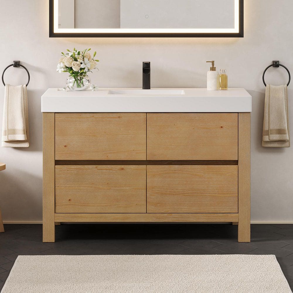 Altair Cascadia 48 in. Single Freestanding Weathered Fir Bath Vanity ...