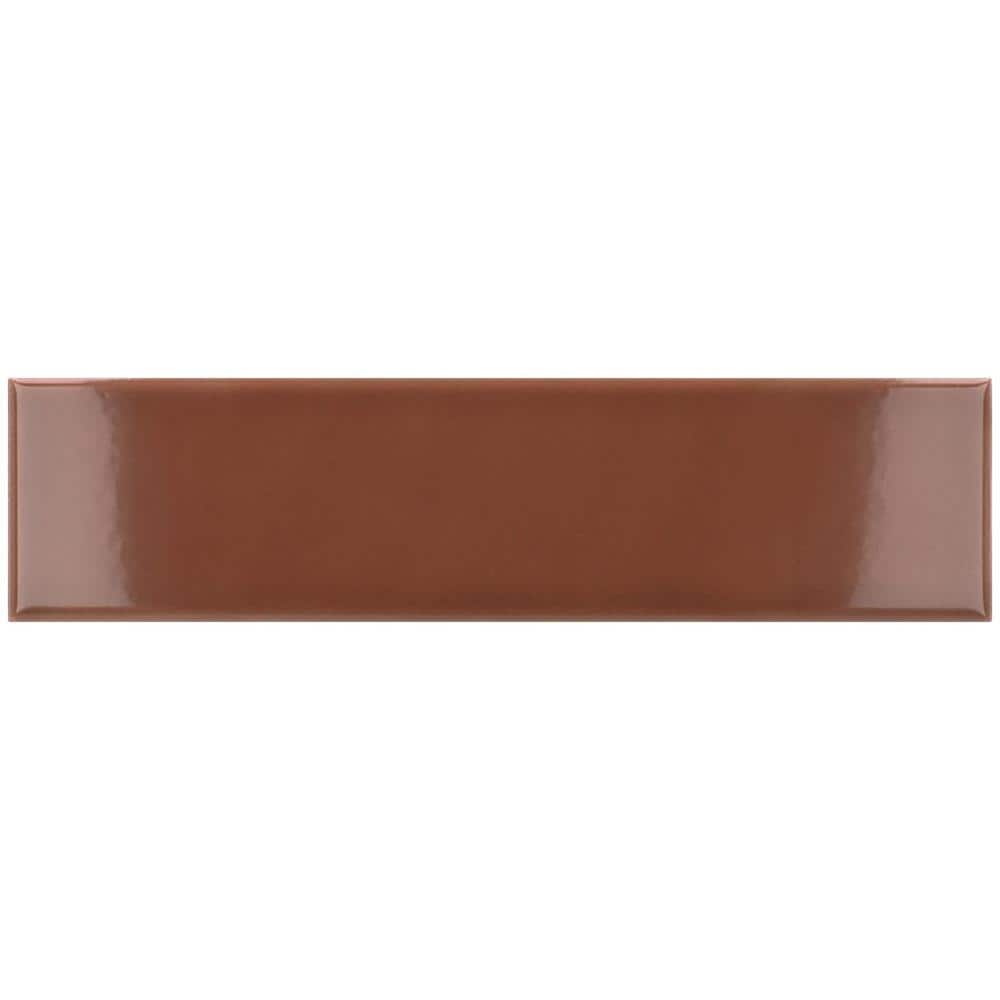 Apollo Tile Arte Red 1.97 in. x 7.87 in. Glossy Ceramic Subway Wall and ...
