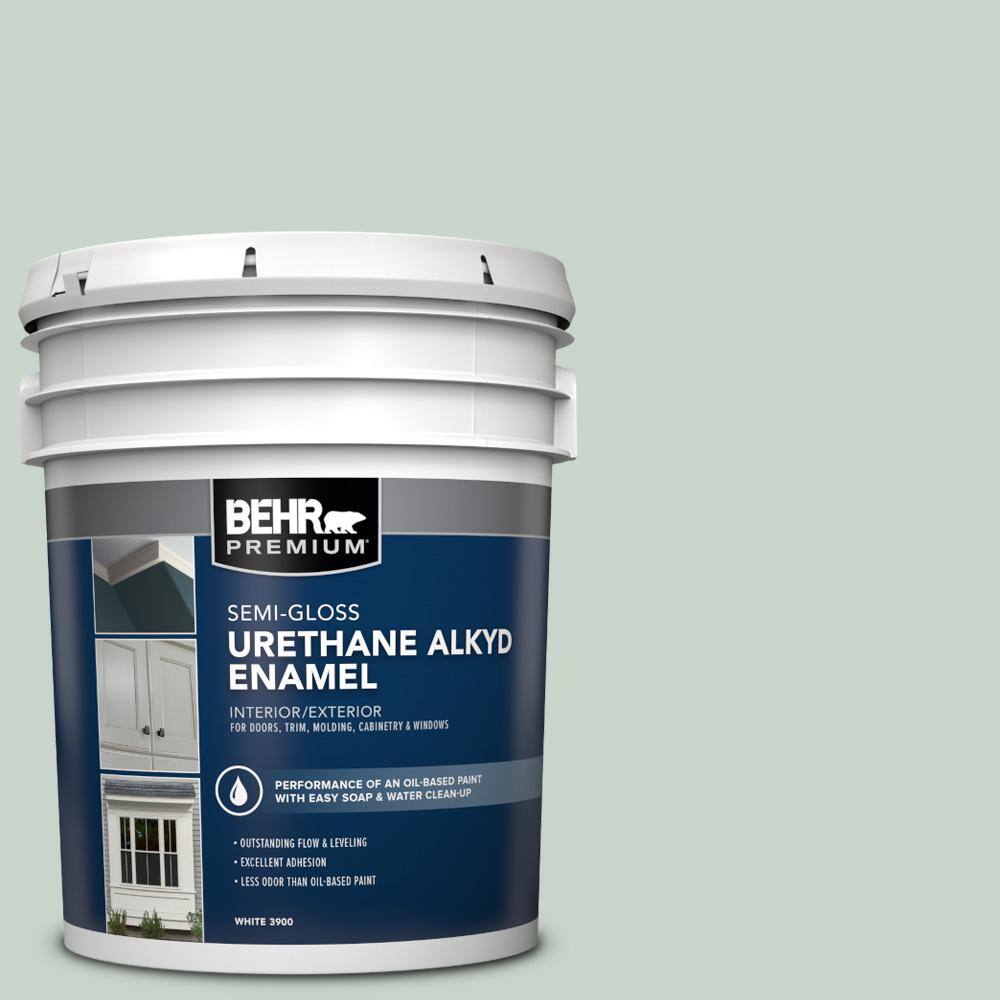 BEHR PREMIUM 5 gal. #460E-2 Valley Mist Urethane Alkyd Semi-Gloss ...