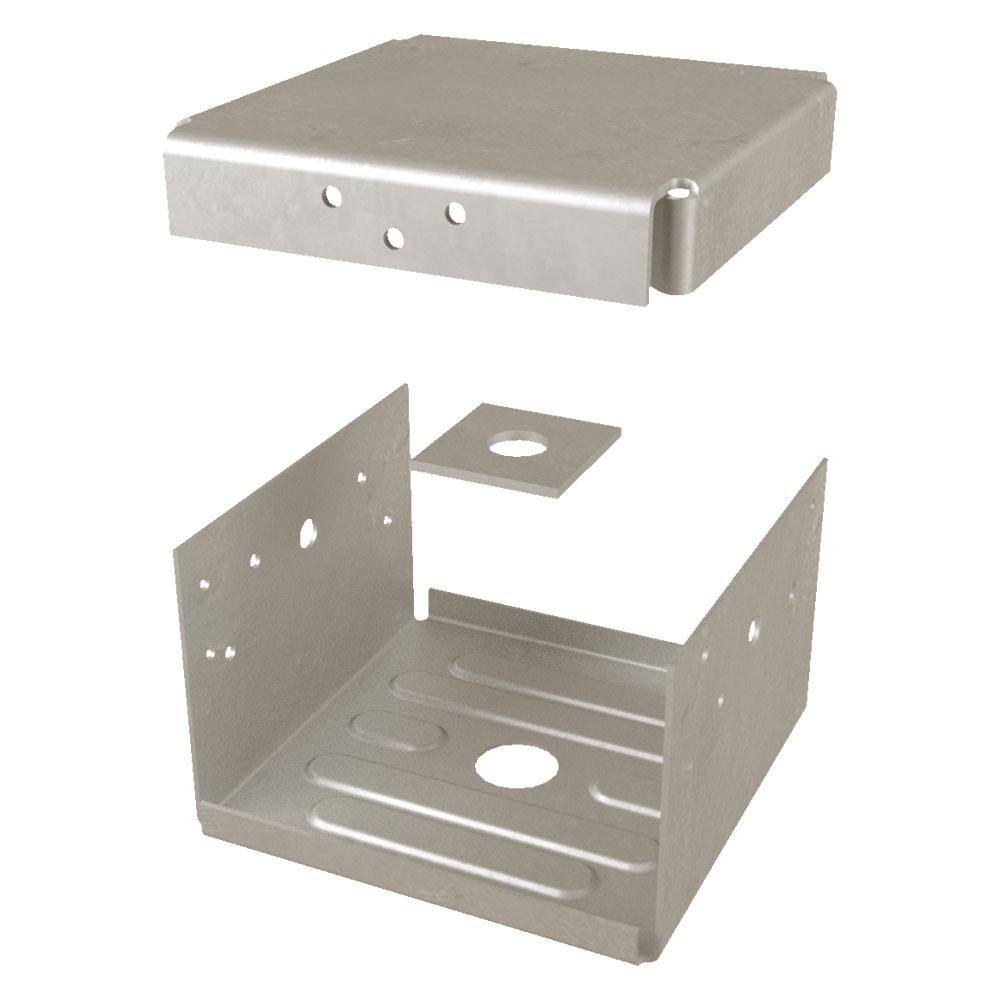 Everbilt 6 in. x 6 in. 18-Gauge Galvanized G185 2-Sided Post Anchor ...