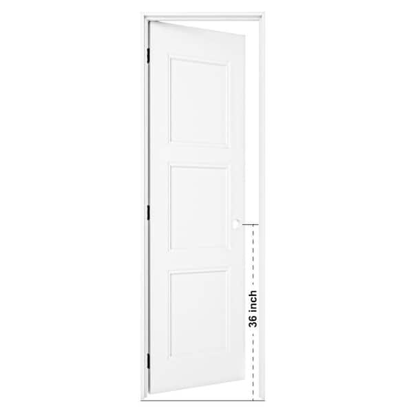 EH PUERTA 30 in. x 80 in. 5-Panel Left-Handed Painted Solid Core Wood ...