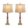 Maxax Salem 27 .5" Brown Table Lamp Set With Teal Shade (Set of 2) T09 ...