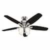 Hunter Channing 52 in. Indoor LED Brushed Nickel Ceiling Fan with Light ...