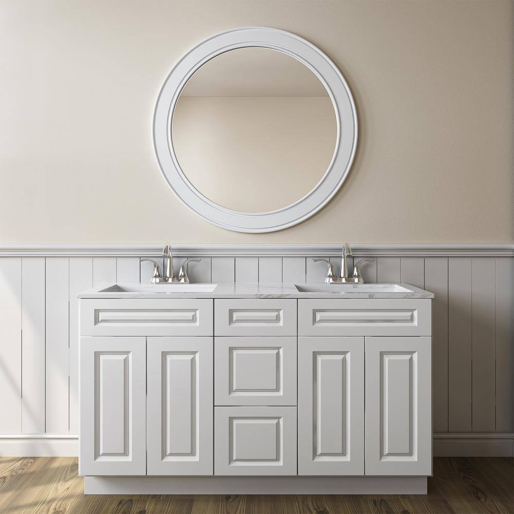 HOMEIBRO Newport 60-in W X 21-in D X 34.5-in H in Raised PanelWhite ...