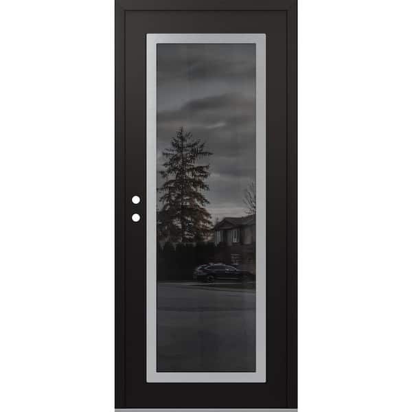 Tessari Doors C1 36 in. x 80 in. Silver P Right-Hand/Inswing Mirrored ...