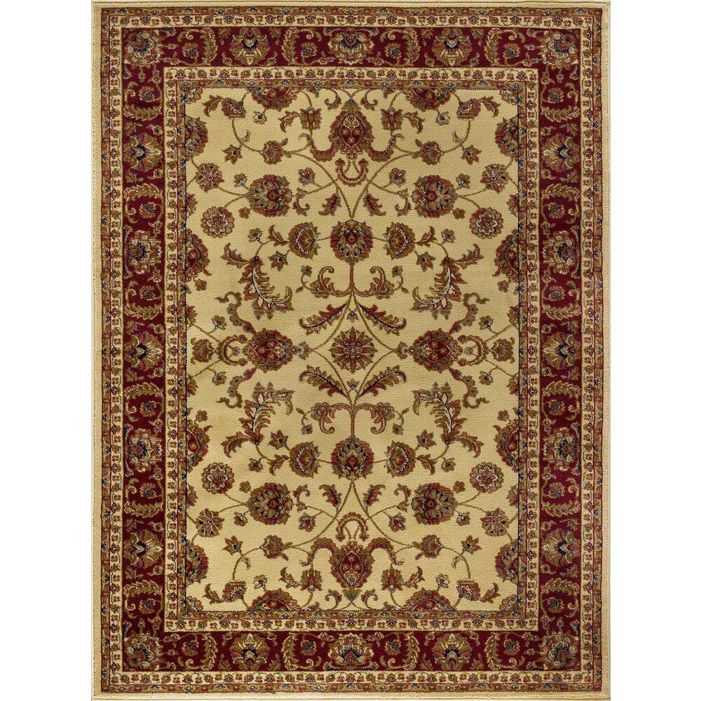 Tayse Rugs Sensation Border Ivory 7 ft. x 10 ft. Indoor Area Rug ...