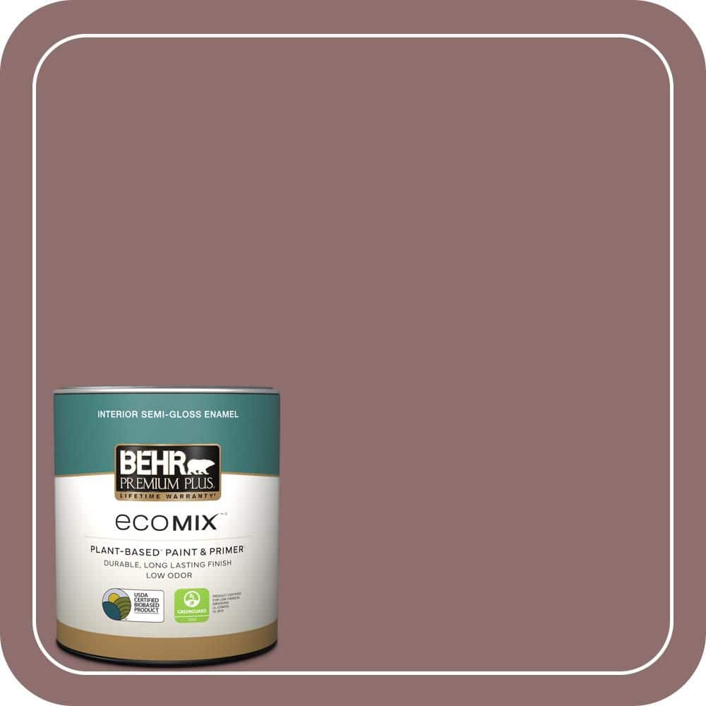 BEHR PREMIUM PLUS 1 qt. #MQ1-47 Touch of Class Semi-Gloss Enamel EcoMix ...