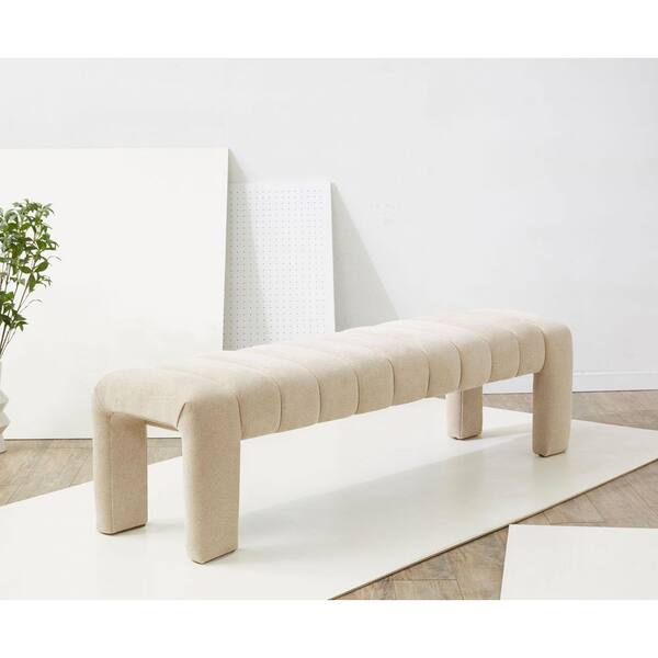 SAFAVIEH Bellisima 63.2 in. Tan Entryway Bench SFV5127F - The Home Depot