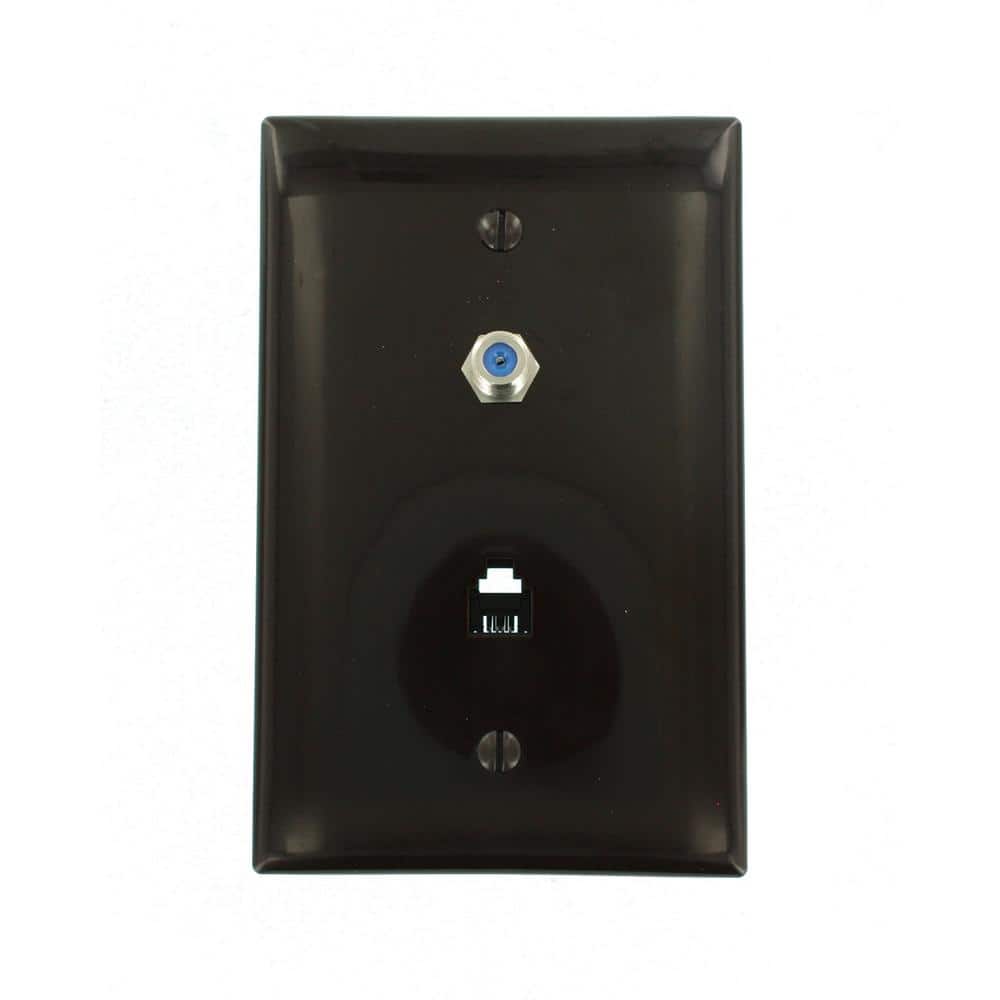Leviton Brown 1-Gang Audio/Video Wall Plate (1-Pack) 40539-CMB 40539 ...