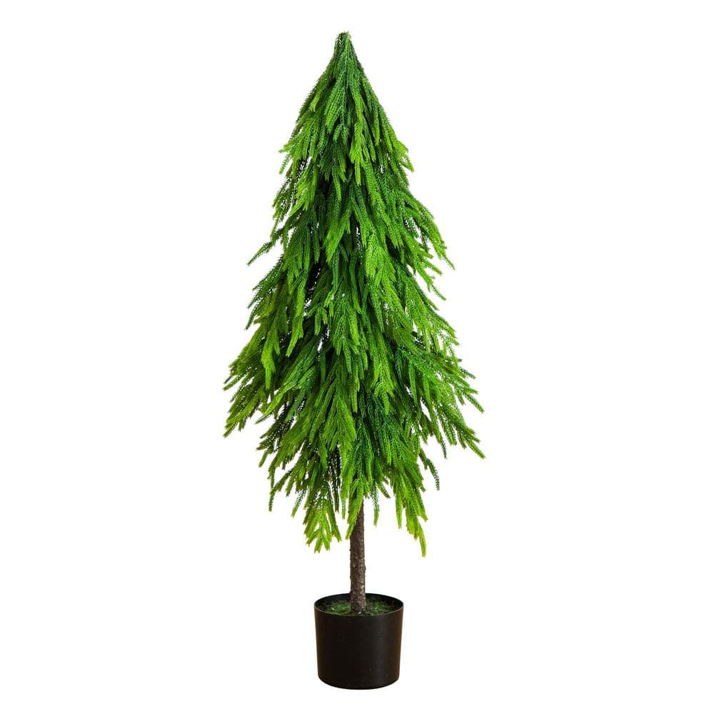 Nearly Natural 4 ft. Artificial Real Touch Down Swept Norfolk Pine Tree ...