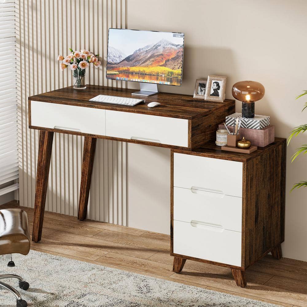 Desk with drawers and printer shelf store