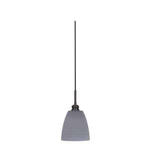 Albany 60-Watt 1-Light Espresso Pendant Mini Pendant Light Gray Matrix ...