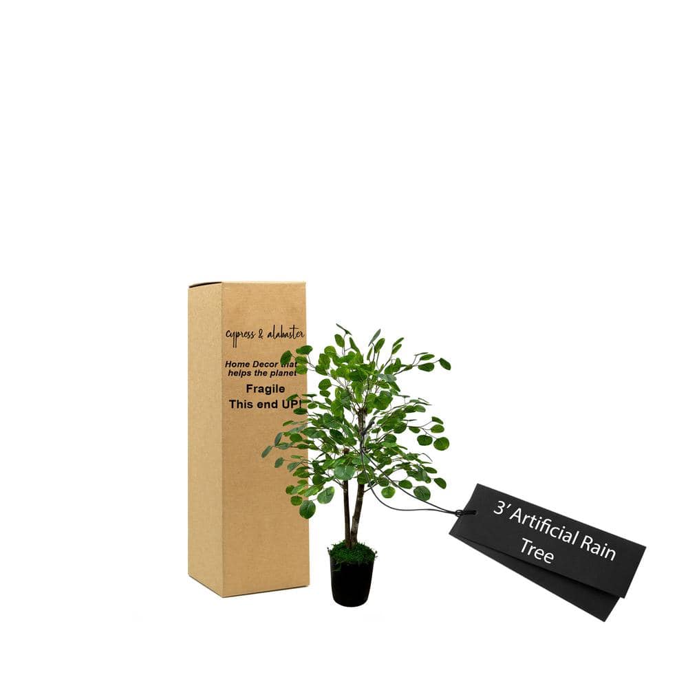 CYPRESS & ALABASTER Handmade 3 ft. Artificial Rain Tree in Home Basics ...
