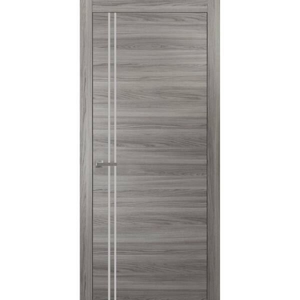 Sartodoors 36 in. x 84 in. 1 Panel Chocolate Ash Finished Solid Wood ...
