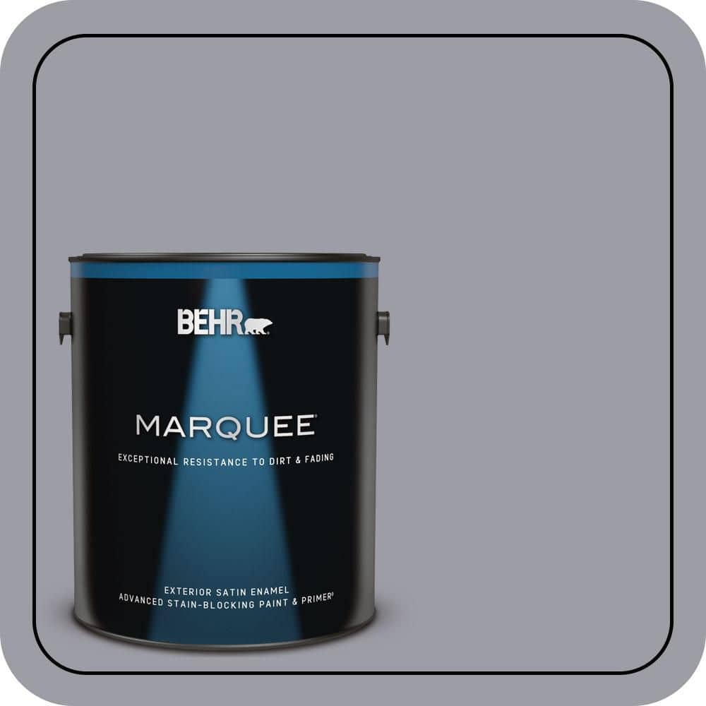BEHR MARQUEE 1 gal. #BNC-09 Heather Gray Satin Enamel Exterior Paint ...