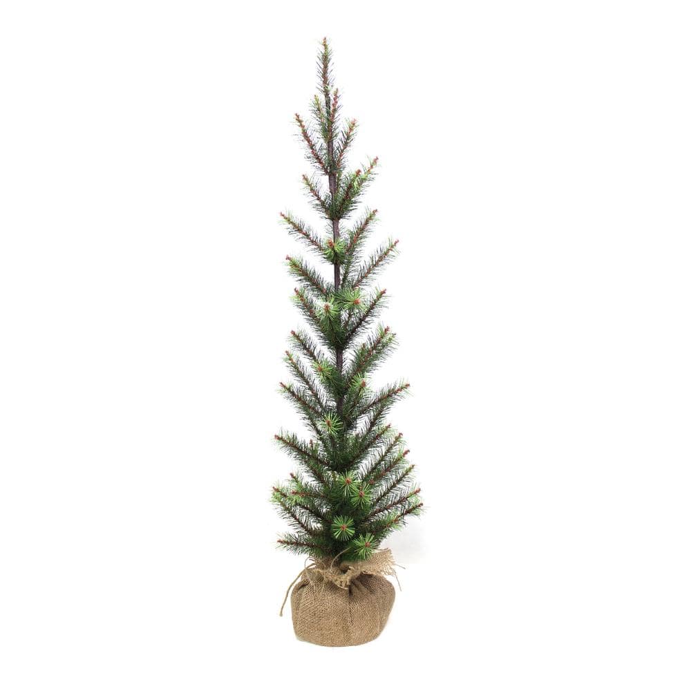 Sage and Co. Evergreen Collection 4 ft. Indoor Unlit Artificial Slim ...