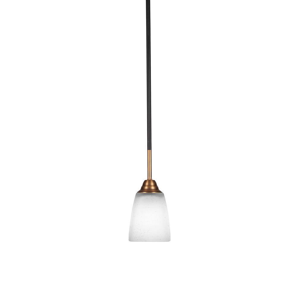 Madison 100-Watt 1-Light Matte Black and Brass Shaded Pendant Light ...