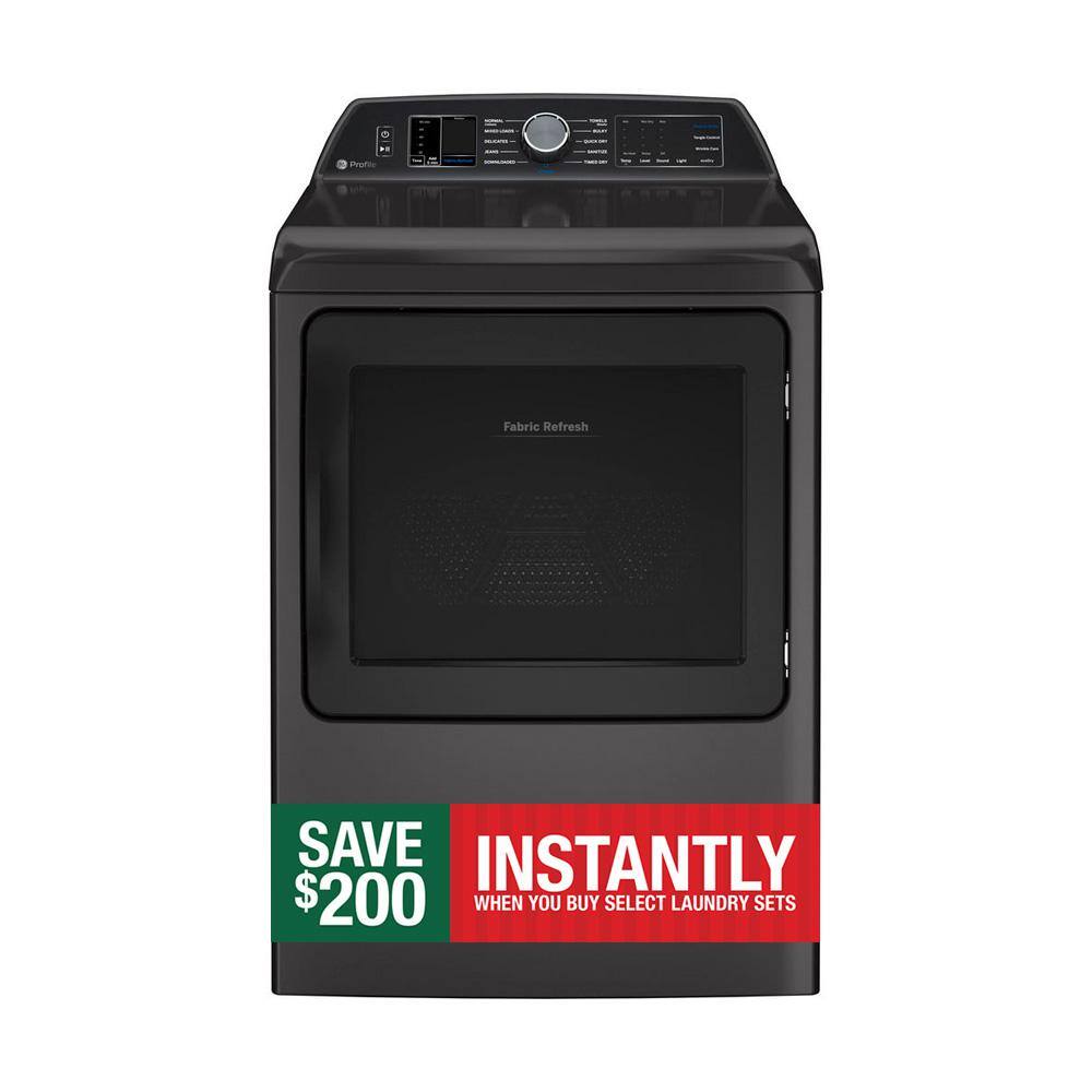 GE Profile 7.3 cu. ft. Smart Electric Dryer in Diamond Gray with Fabric ...