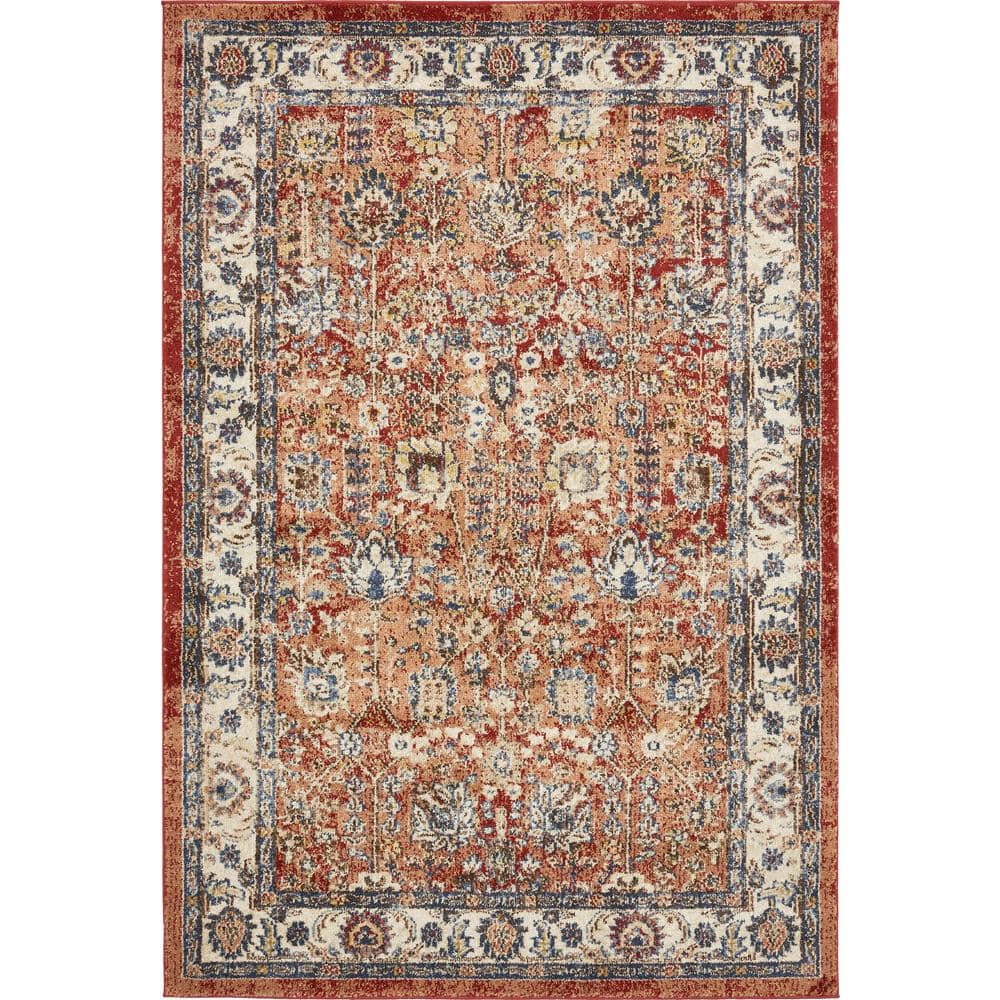 Unique Loom Utopia Antheia Terracotta 4' 0 x 6' 0 Area Rug 3135305 ...