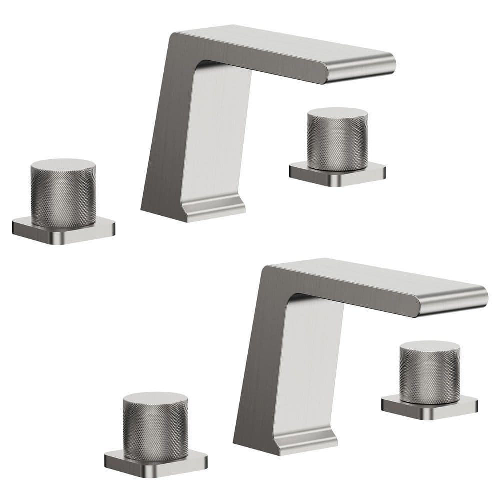 EVERSTEIN 2-Pack Waterfall 8 in. Widespread Double-Handle Long Spout ...