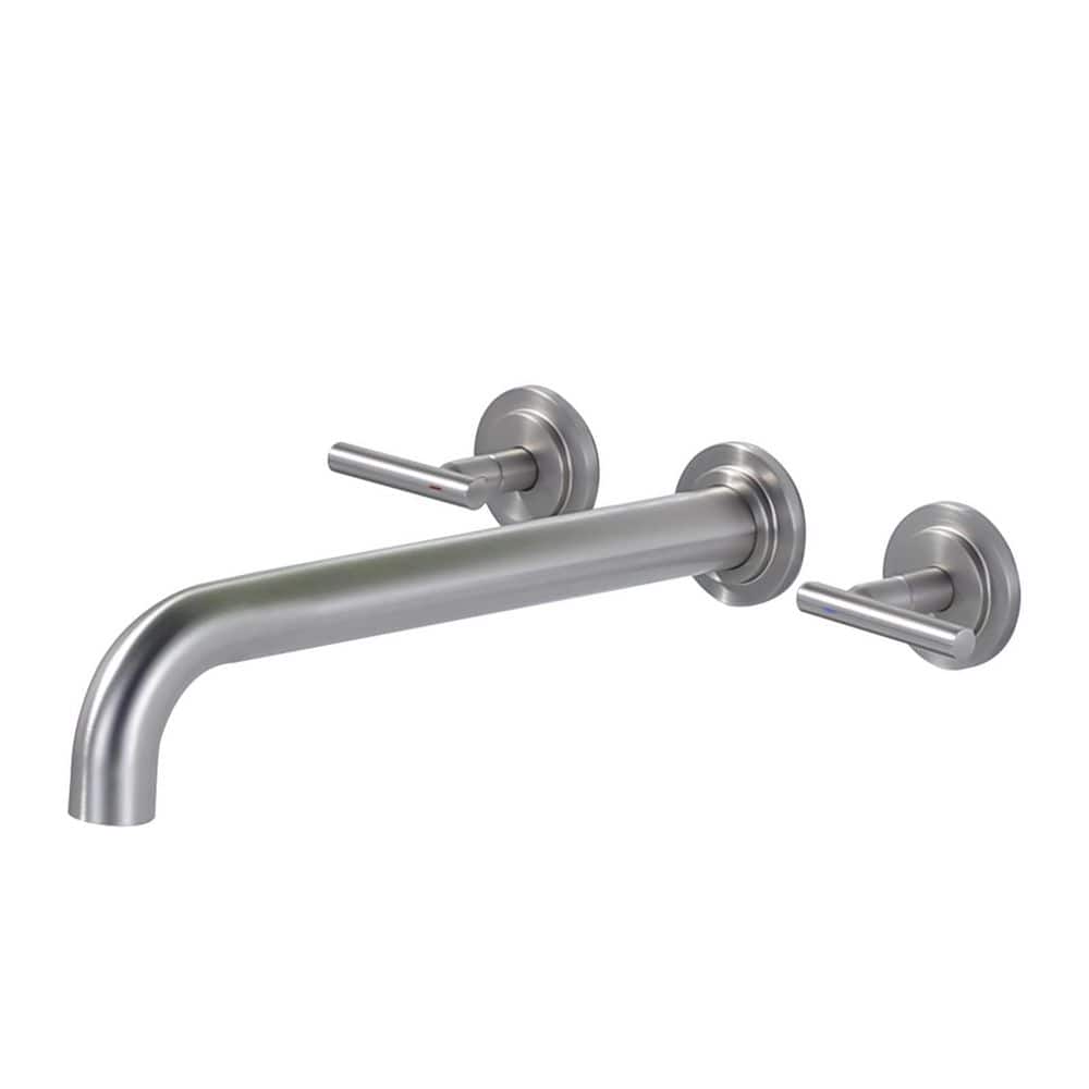 AVITAS Double-Handle Wall Mount Roman Tub Faucet with 12 in. Long Spout ...