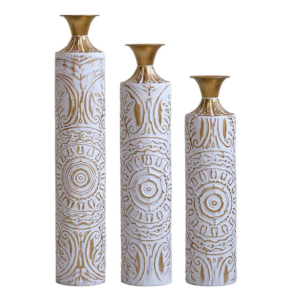 Afoxsos 33.5 in. White Metal Decorative Vases, Gorgeous Home Large ...
