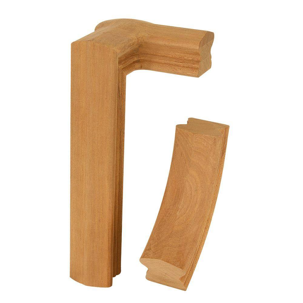 Stair Parts 7586 Unfinished Mahogany 2-Rise Right-Hand Gooseneck with ...