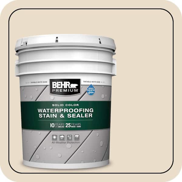 BEHR PREMIUM 5 gal. #SC-257 White Pine Solid Color Waterproofing ...
