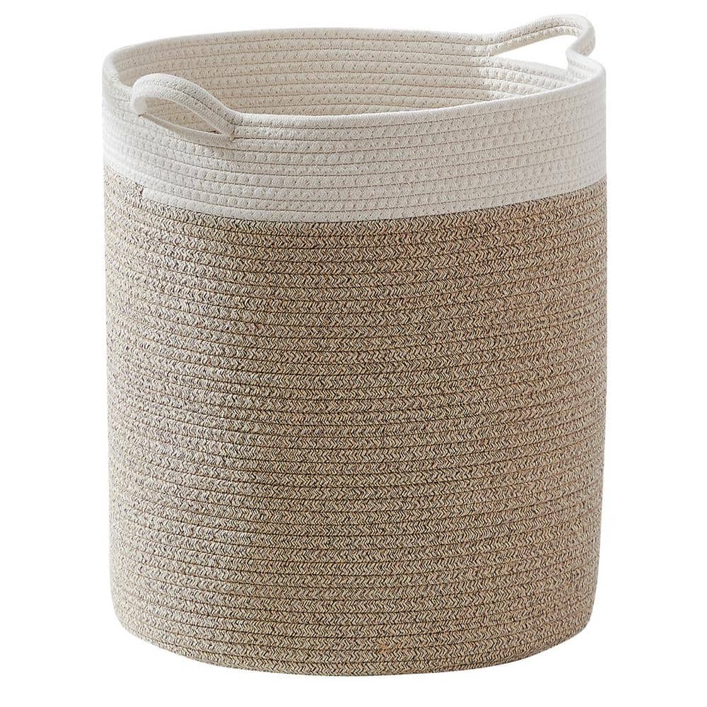 Ornavo Home Large Cotton Fabric Rope Storage Basket with Handles - 16 ...