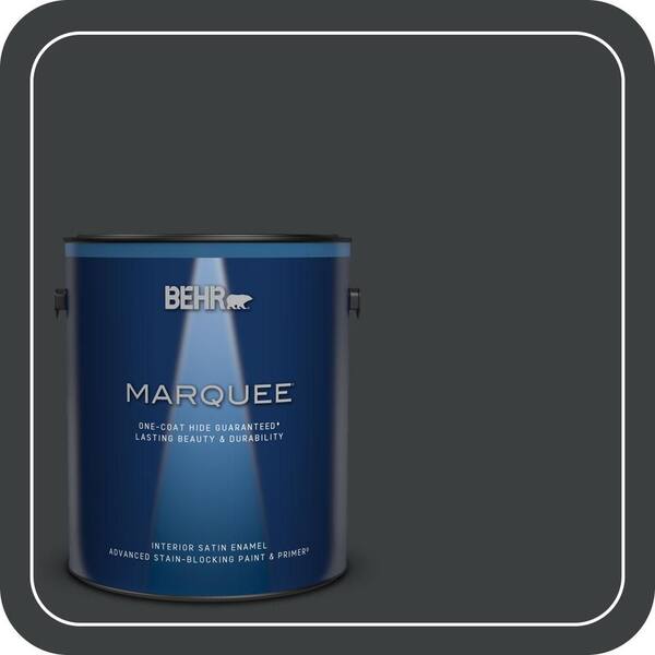BEHR MARQUEE 1 gal. #ECC-25-3 Obsidian Stone Satin Enamel Interior ...