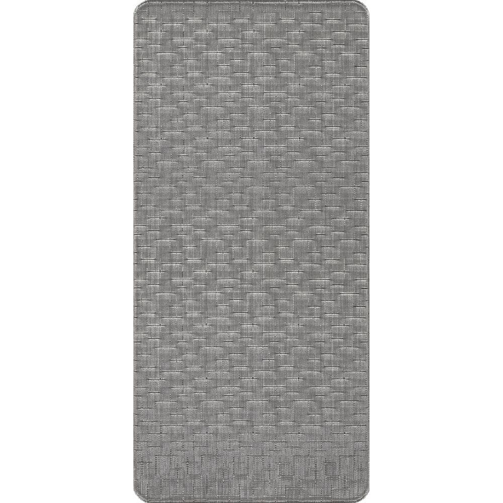 nuLOOM Casual Crosshatched Anti Fatigue Kitchen or Laundry Room Silver ...
