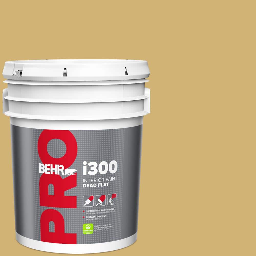 BEHR PRO 5 gal. #M320-5 Dried Chamomile Dead Flat Interior Paint ...