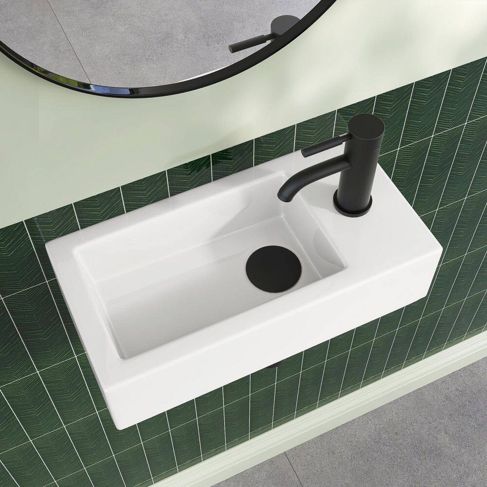 NTQ Zeara 14.6 x 7 x 3.5 in. Rectangular Ceramic Wall Mount Small ...