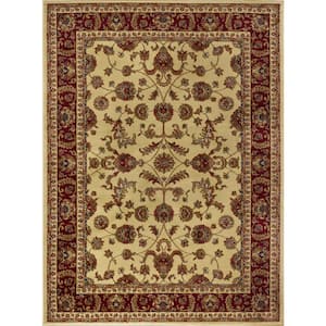 Tayse Rugs Sensation Border Red 5 ft. x 8 ft. Indoor Area Rug SNS4810 ...