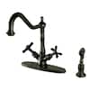 Kingston Brass Victorian French Cross 2-Handle Standard Kitchen Faucet ...