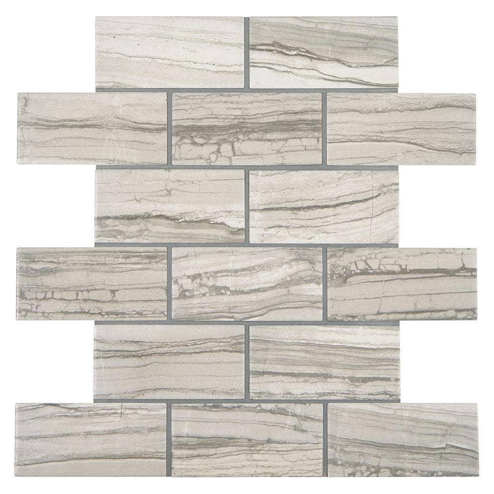 Marazzi VitaElegante Grigio 12 in. x 12 in. x 6 mm Ceramic Brick-Joint ...