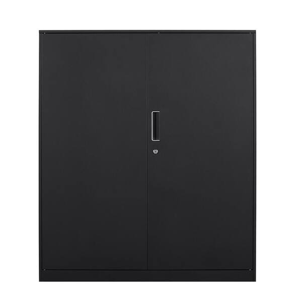 Modern Office Black File Steel Cabinet with 2 Layers of Adjustable ...