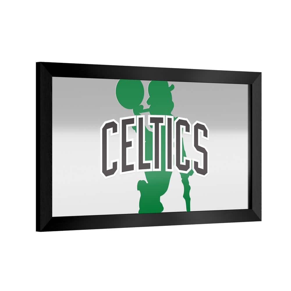 Boston Celtics Fade 26 in. W x 15 in. H Wood Black Framed Mirror ...
