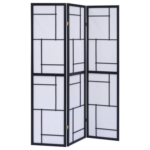 Coaster Damis Black and White 3-Panel Folding Floor Screen 900102 - The ...