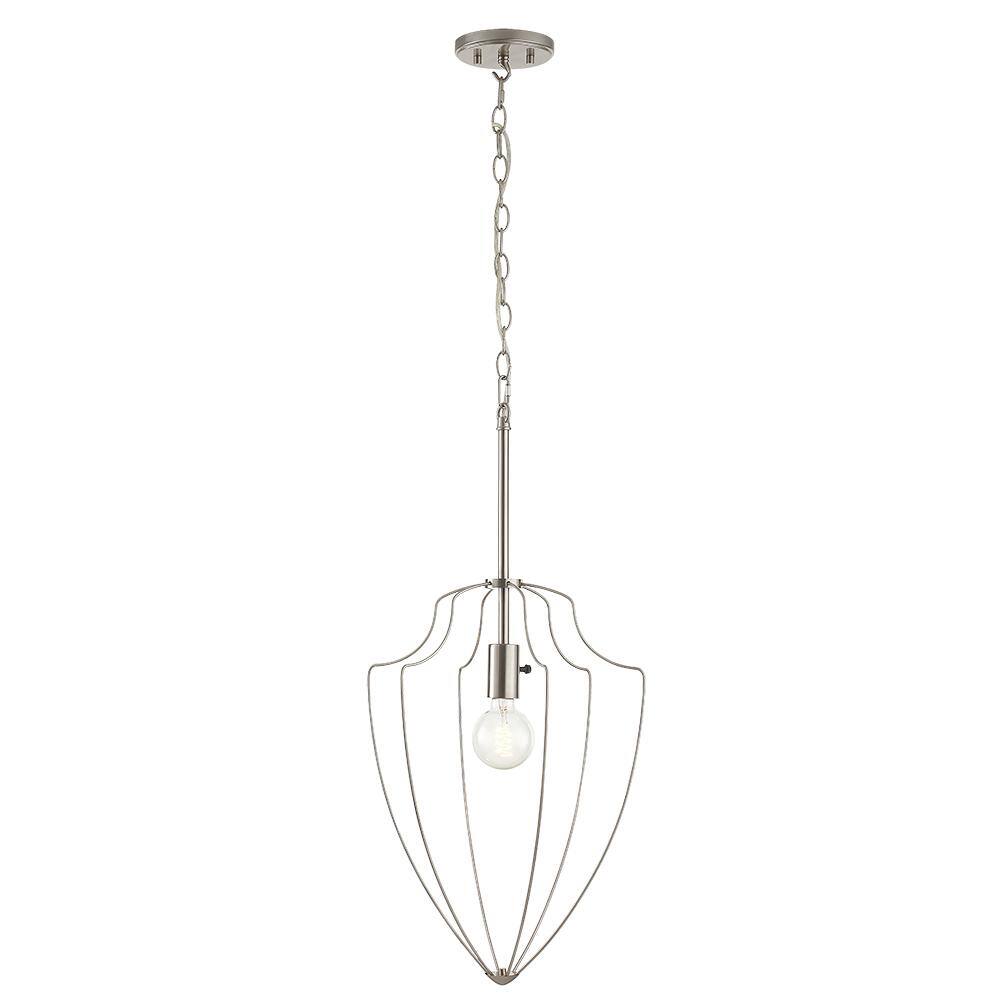 Home Decorators Collection Basilica 1-Light Brushed Nickel finish Cage ...