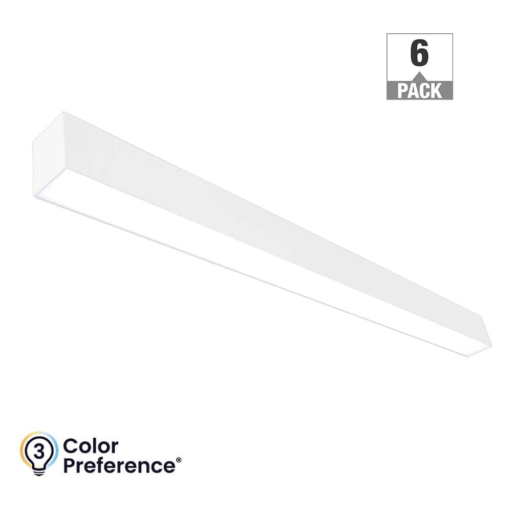 ETI LIGHTING 6-Pack 4 ft. Integrated LED White Strip Light Fixture ...