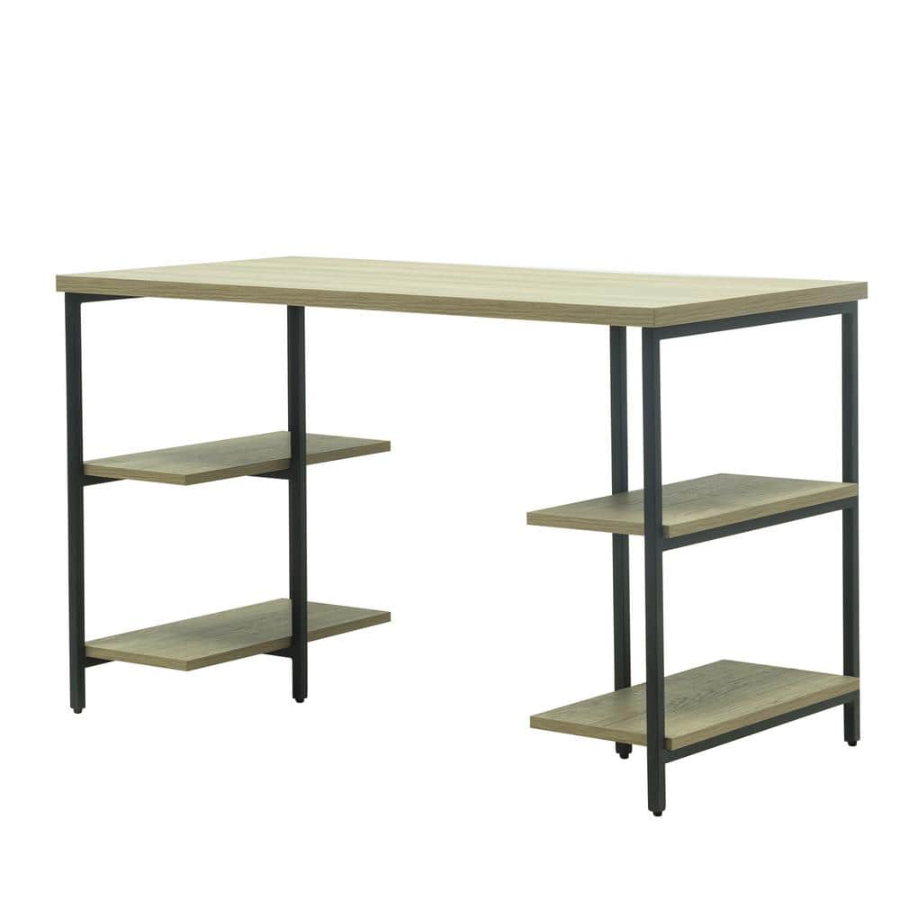 Wateday 23.6 in. Rectangular Light Brown Wood Computer Desk with ...