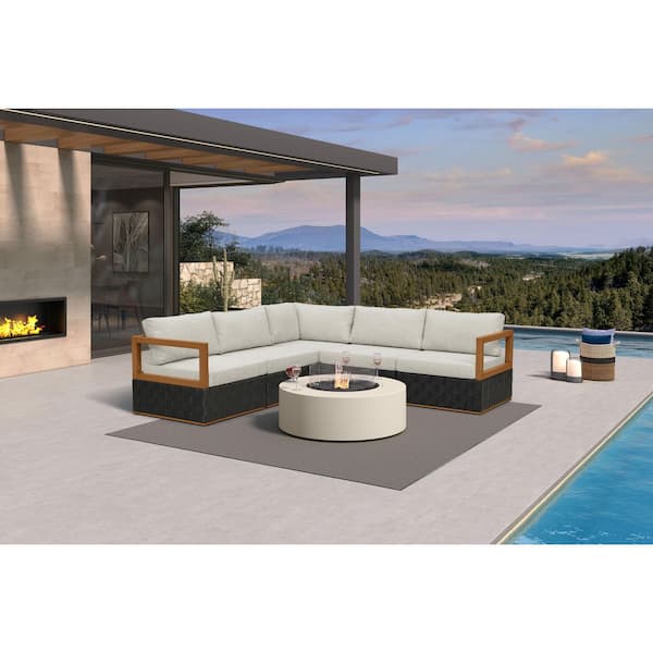 PURPLE LEAF 5-Pieces Patio Conversation Sets All Weather Outdoor Couch ...