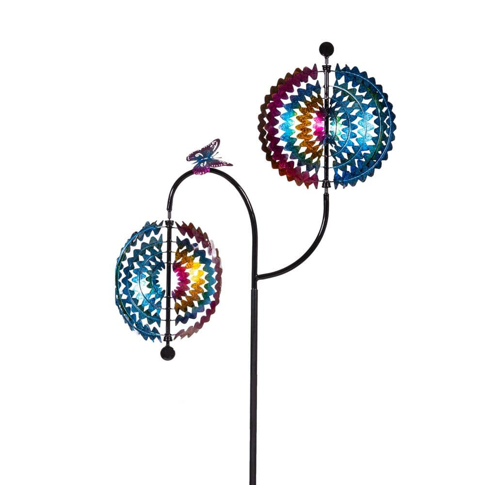Evergreen 73 in. Rainbow Whirl Metal Wind Spinner WSLRHBMET326 - The ...