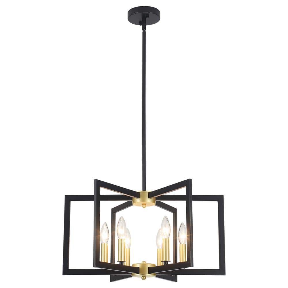 ADSENSTY 6 - Light Black/Gold Candle-Style Geometric Square / Rectangle ...