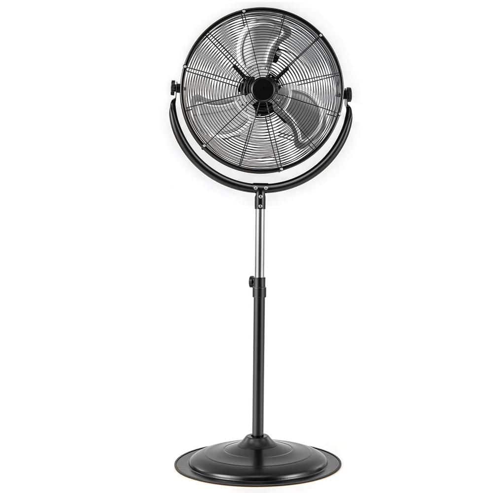 Costway 20 in. High Velocity Standing Floor Fan in Black with 3-Speeds ...