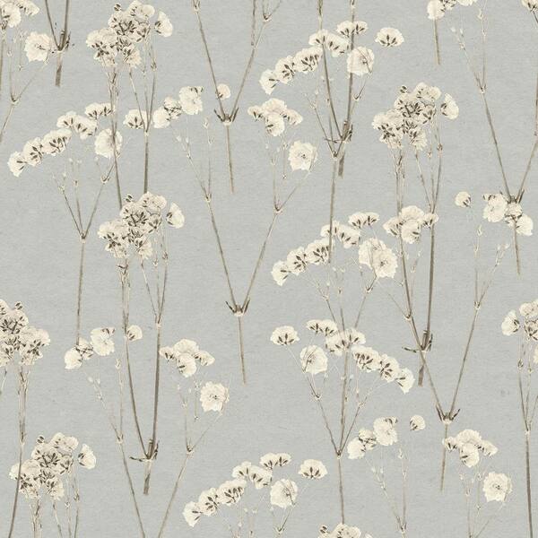 Veer Decor Spry Flower Cashmere Blue Wallpaper 8250-AD2 - The Home Depot