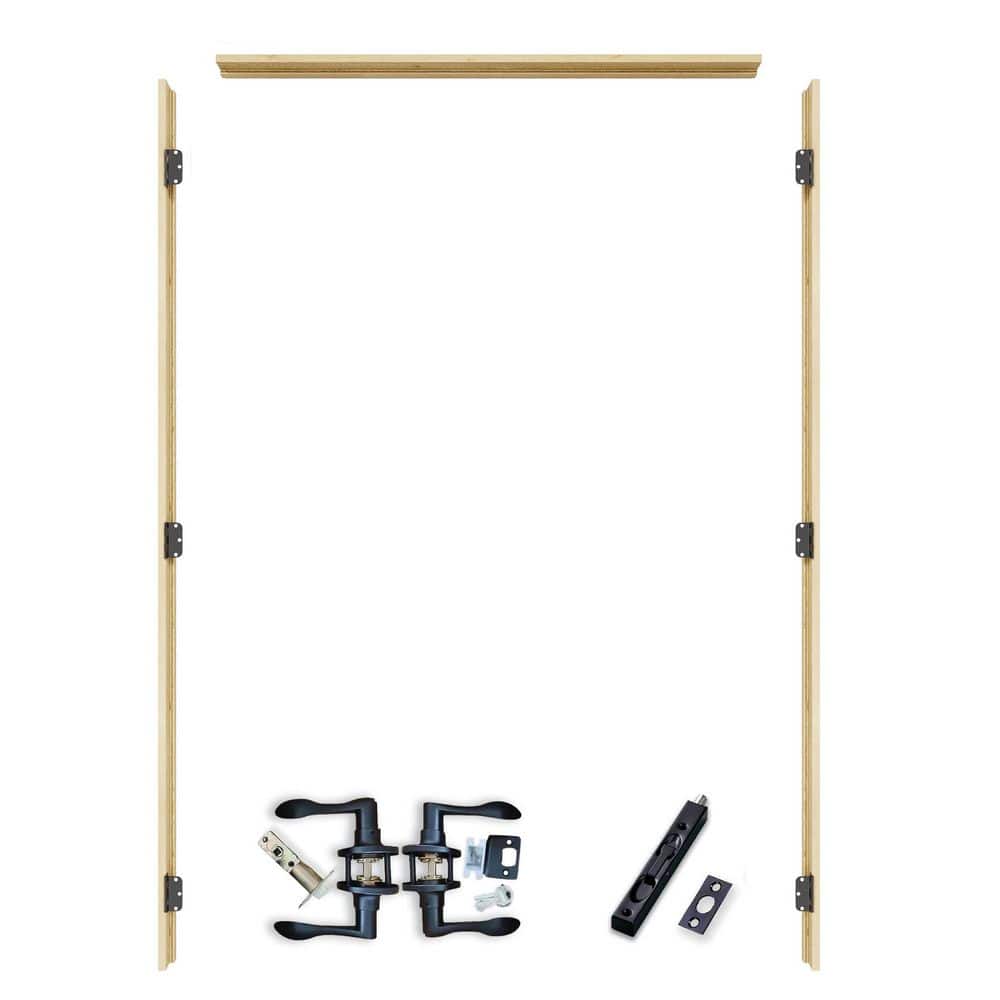 ARK DESIGN 72 x 80 in. Unfinished Pine Wood Knock Down Door Frame 3 ...