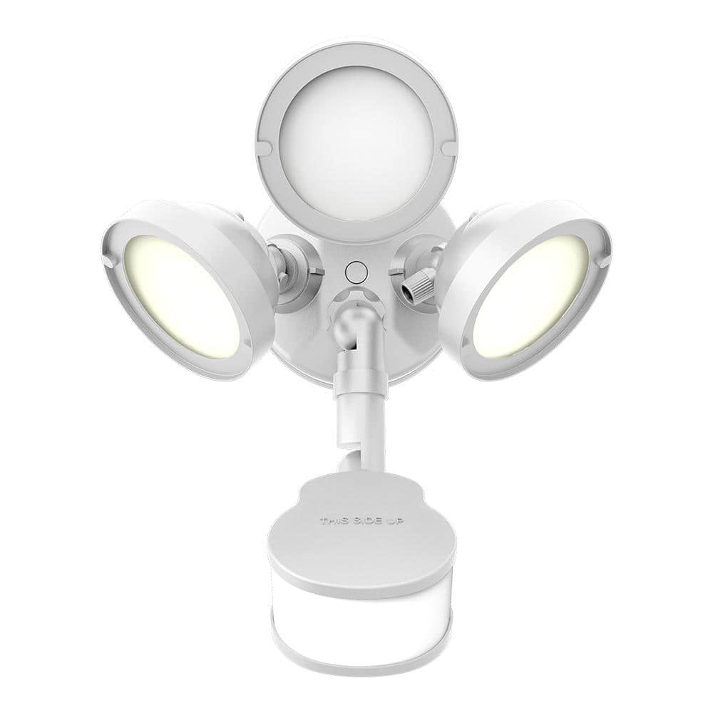 HALO TGS 27-Watt, White, Motion Activated, Outdoor Integrated LED Flood ...